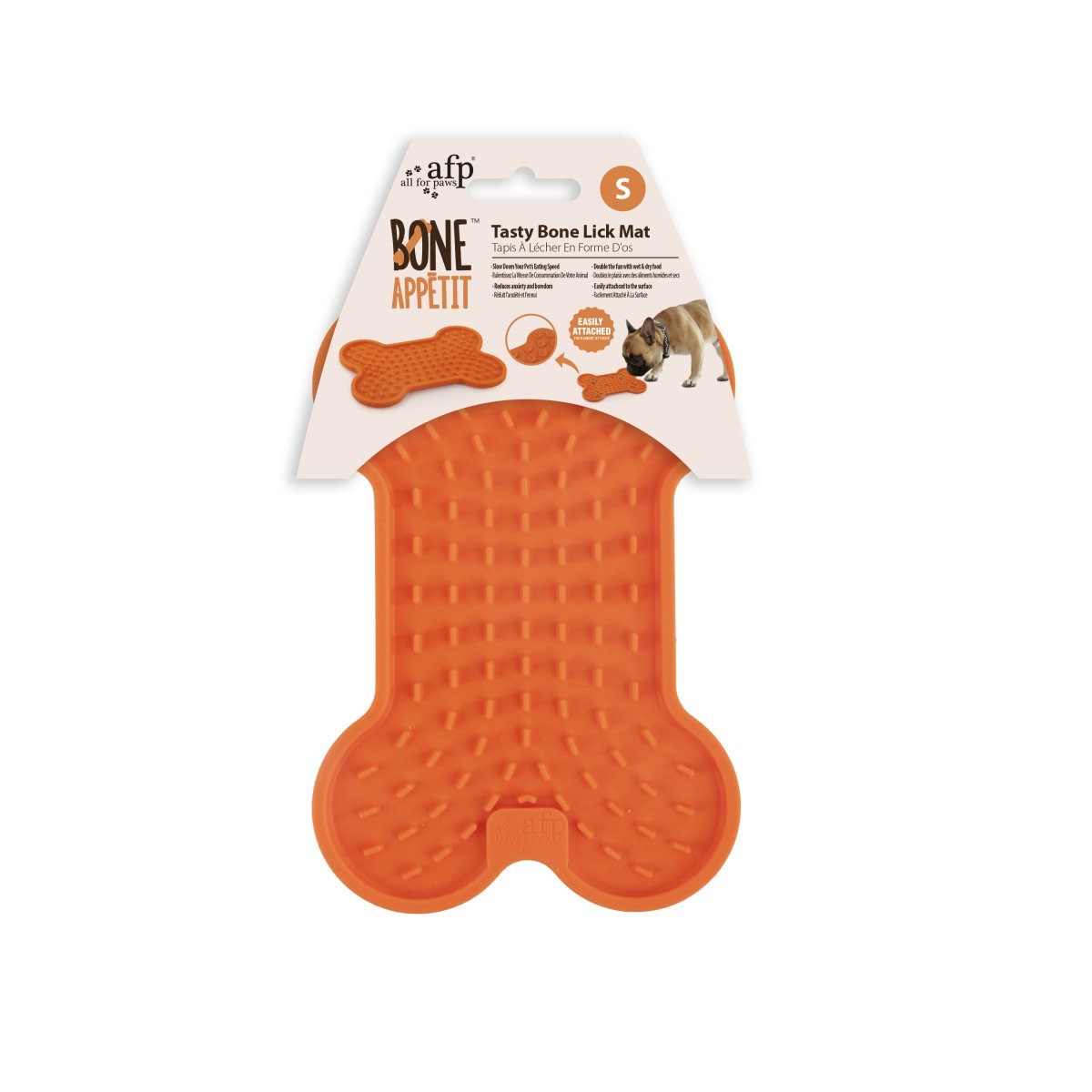 All For Paws Bone Appetit Small Silicone Dog Lick Mat Slow Feeder ...